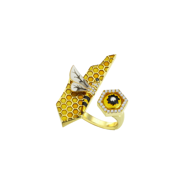 Bee Blessing Totem Ring Yellow Gold – Her Story Jewelry